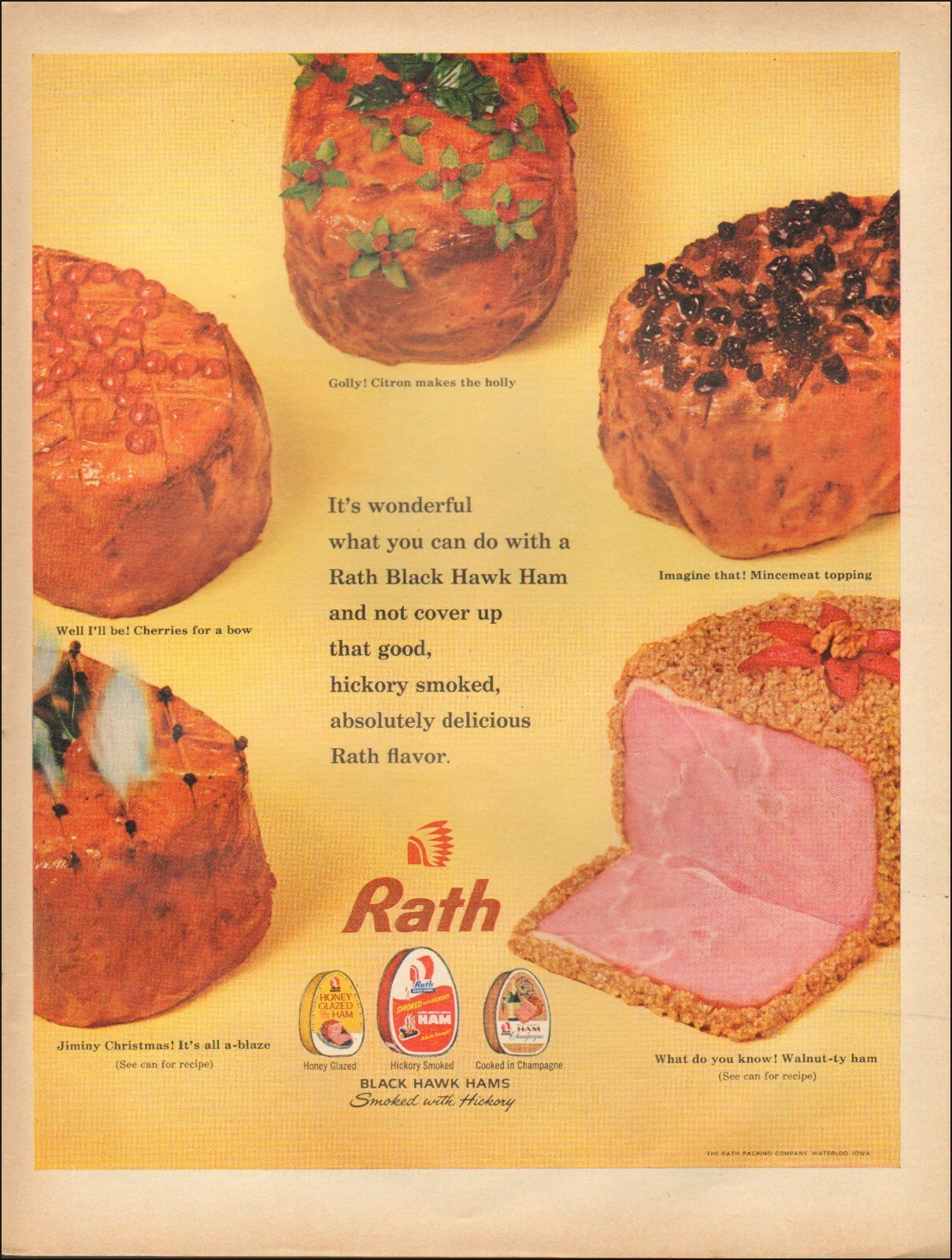 1963 Vintage ad for Rath Hams retro Multiple ideas menu photo 090920 | eBay
