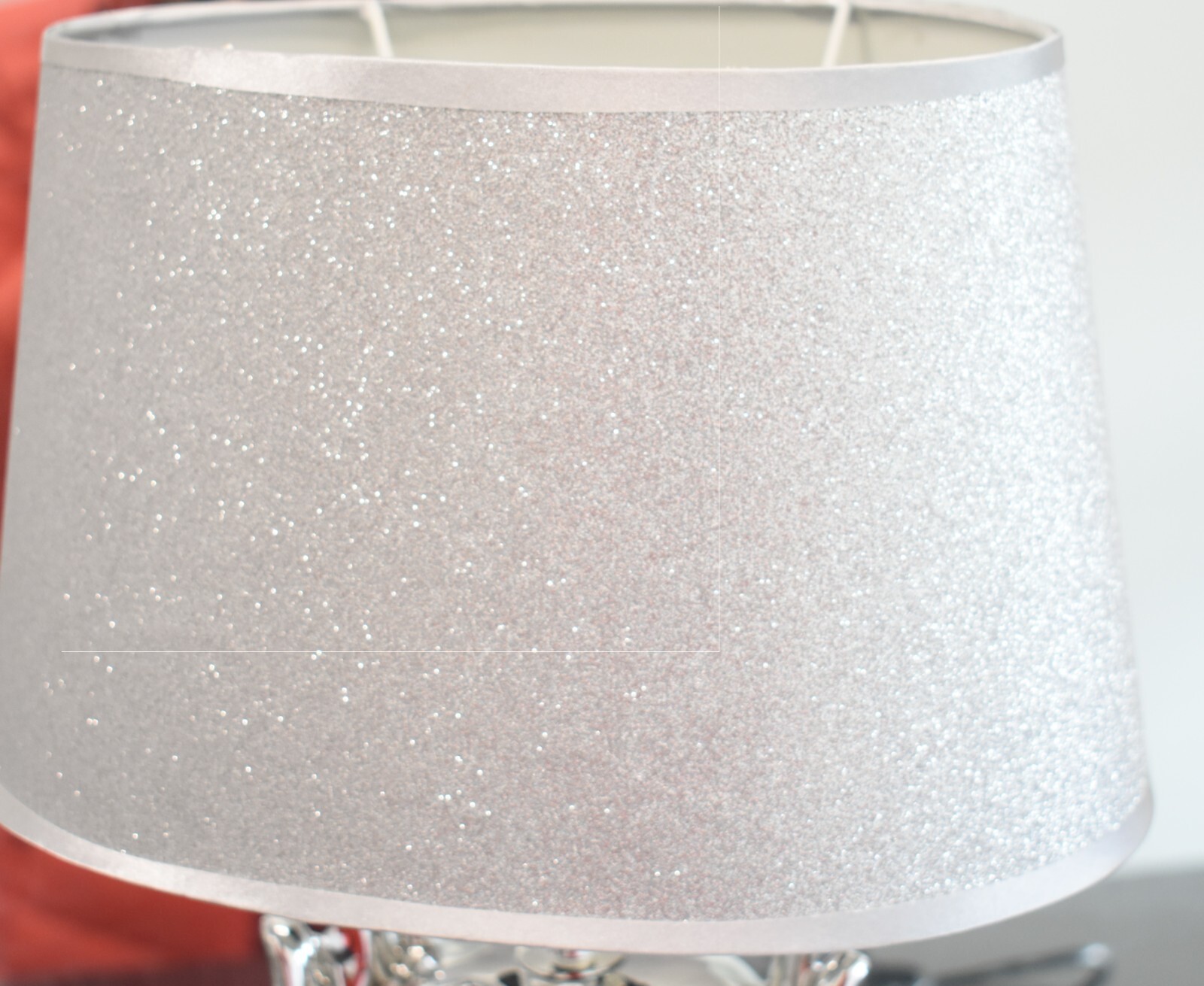 Silver Glitter Crushed Diamond Table Lamp Shade Home Diamante Heart in ...