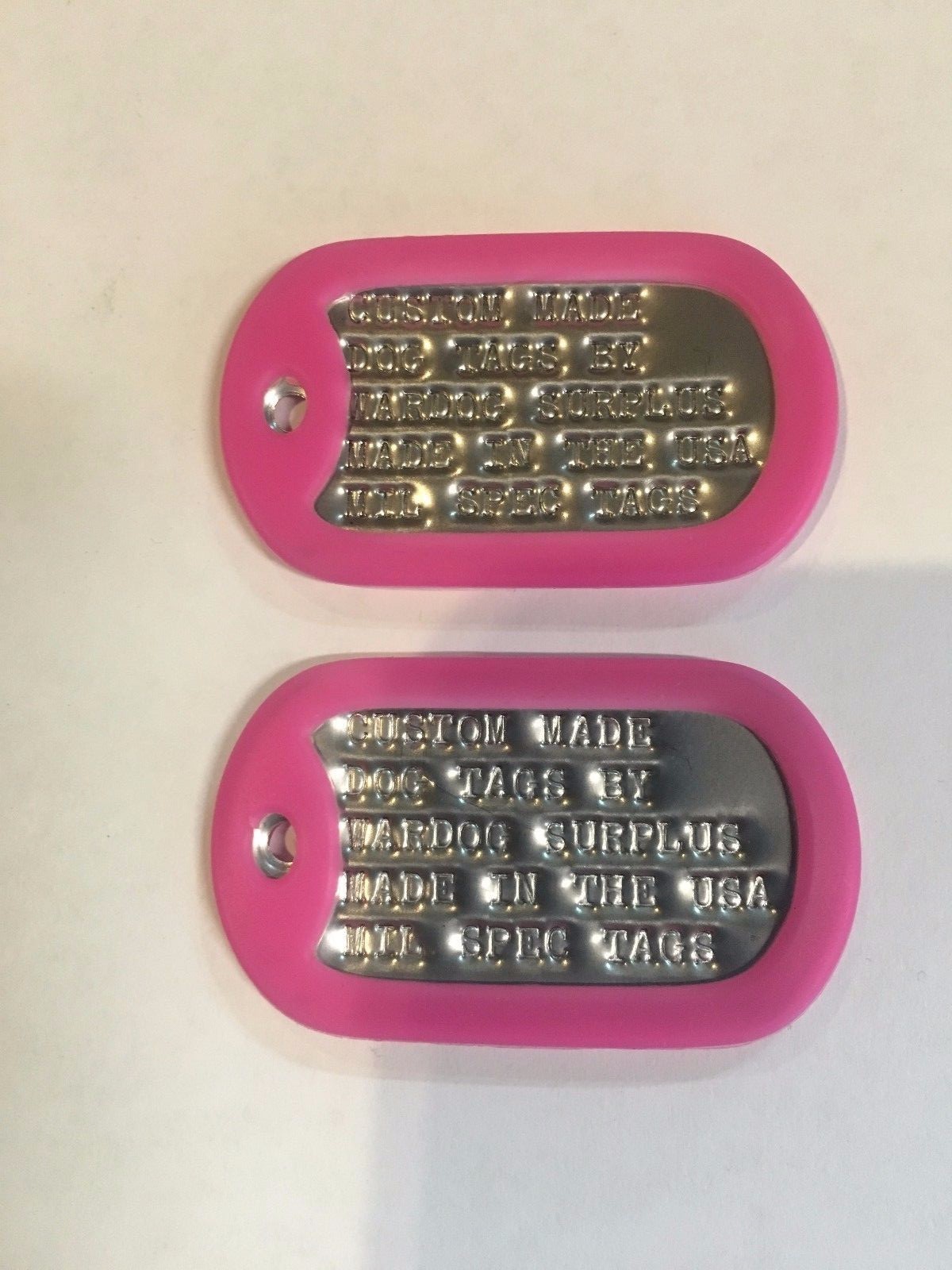 MILITARY CUSTOM ID DOG TAGS WITH CHAIN & SILENCERS OFFICIAL GI ARMY ...