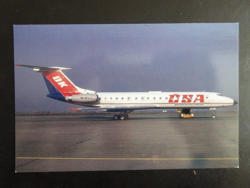 CARTE POSTALE AVIATION AIRLINE POSTCARD TUPOLEV TU-134A OK-EFJ CSA | eBay