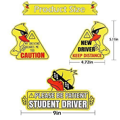 New Driver Magnet for Car, 3pcs Cute Duck Car Magnets Student Driver ...