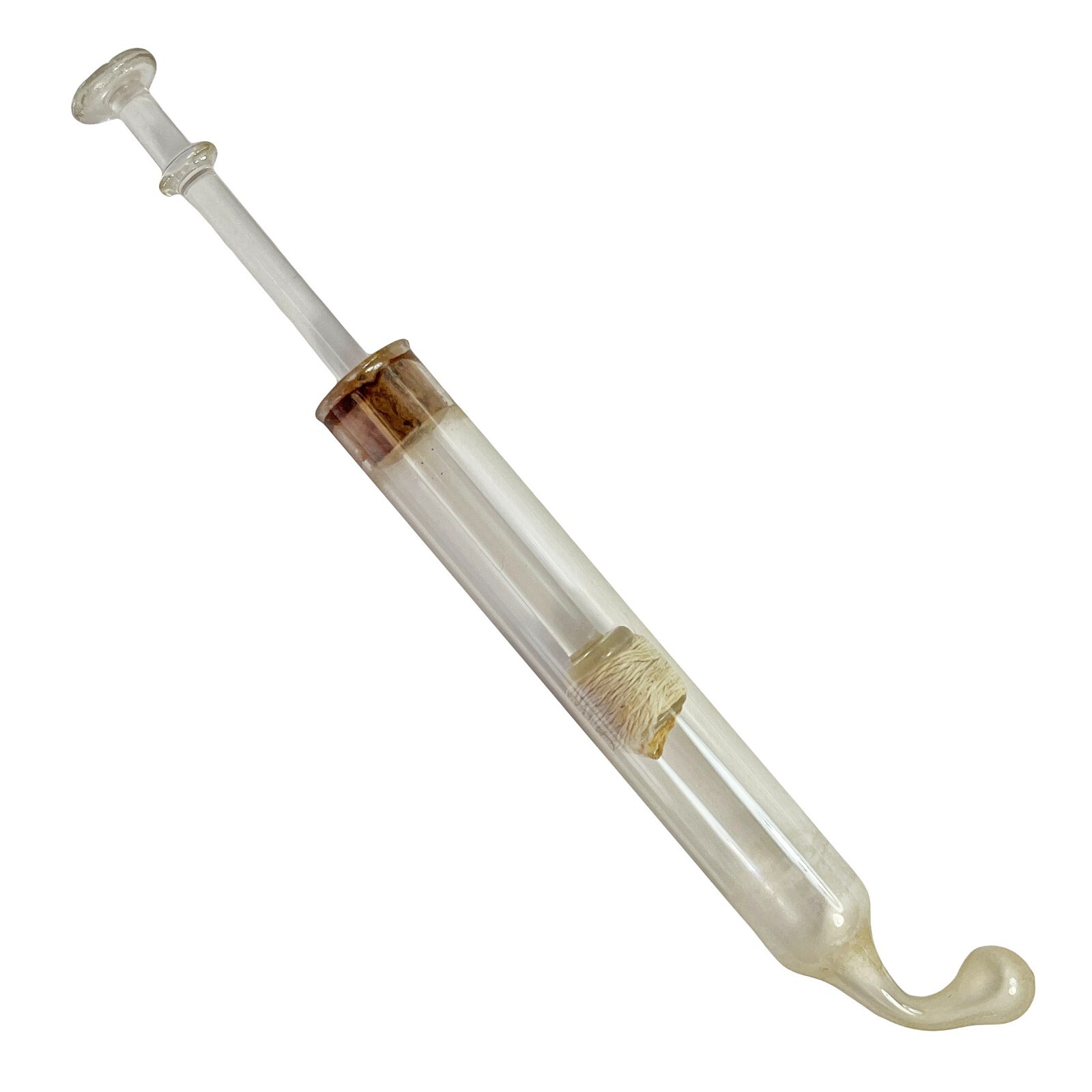 Antique Glass Ear Syringe Washer Medical Tool, Cork Stopper, Wax ...