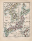 1902 VICTORIAN MAP ~ JAPAN FORMOSA YEZO HONDO COREA KOREA | eBay