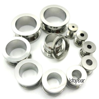 2MM-30MM SCREW BACK FIT STAINLESS STEEL EXPANDER EAR FLESH TUNNEL PLUG ...