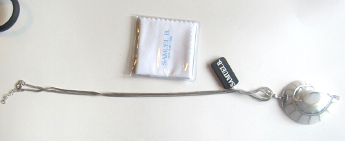 Samuel B 925 Sterling Silver Natural Shell 21" Chain | eBay