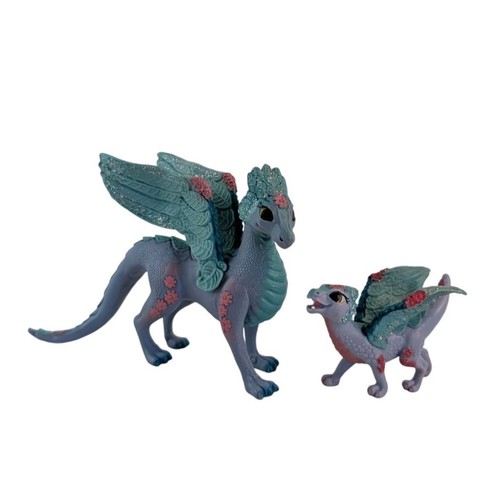 Schleich Bayala Flower Dragon and Baby Blue Purple Glitter Fantasy ...