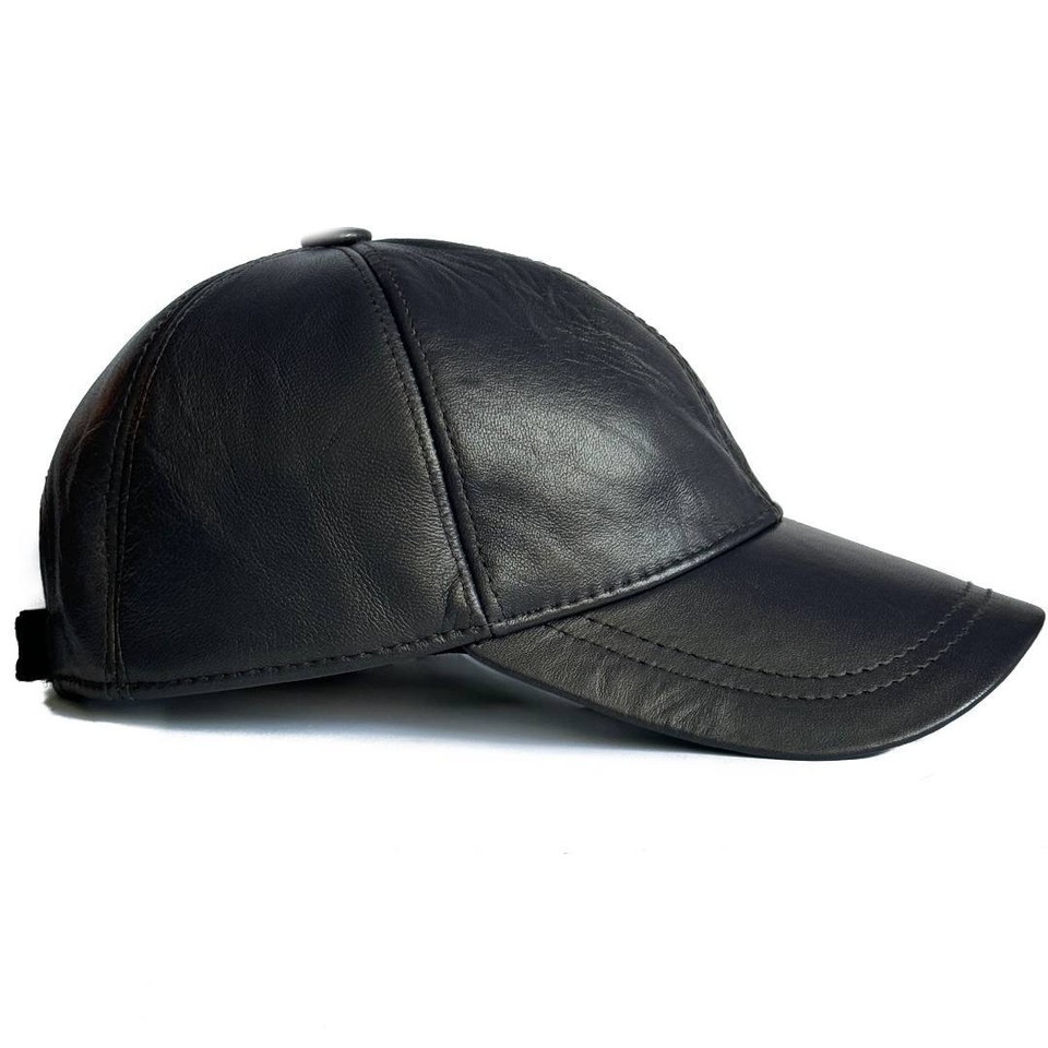 Handmade Real Leather Baseball Cap Sheepskin Leather Ball Hat | eBay