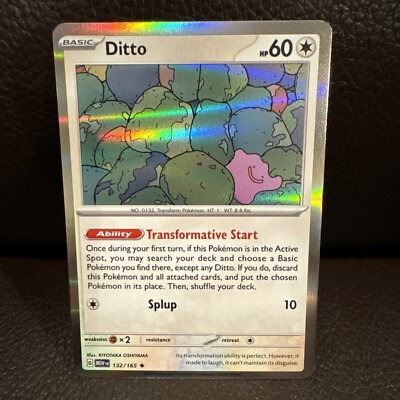 POKEMON TCG 151 DITTO HOLO #132/165 ENGLISH NM | eBay
