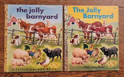 2 The Jolly Barnyard a Little Golden Books #67 "A" + "E" Eds 1950 28 ...