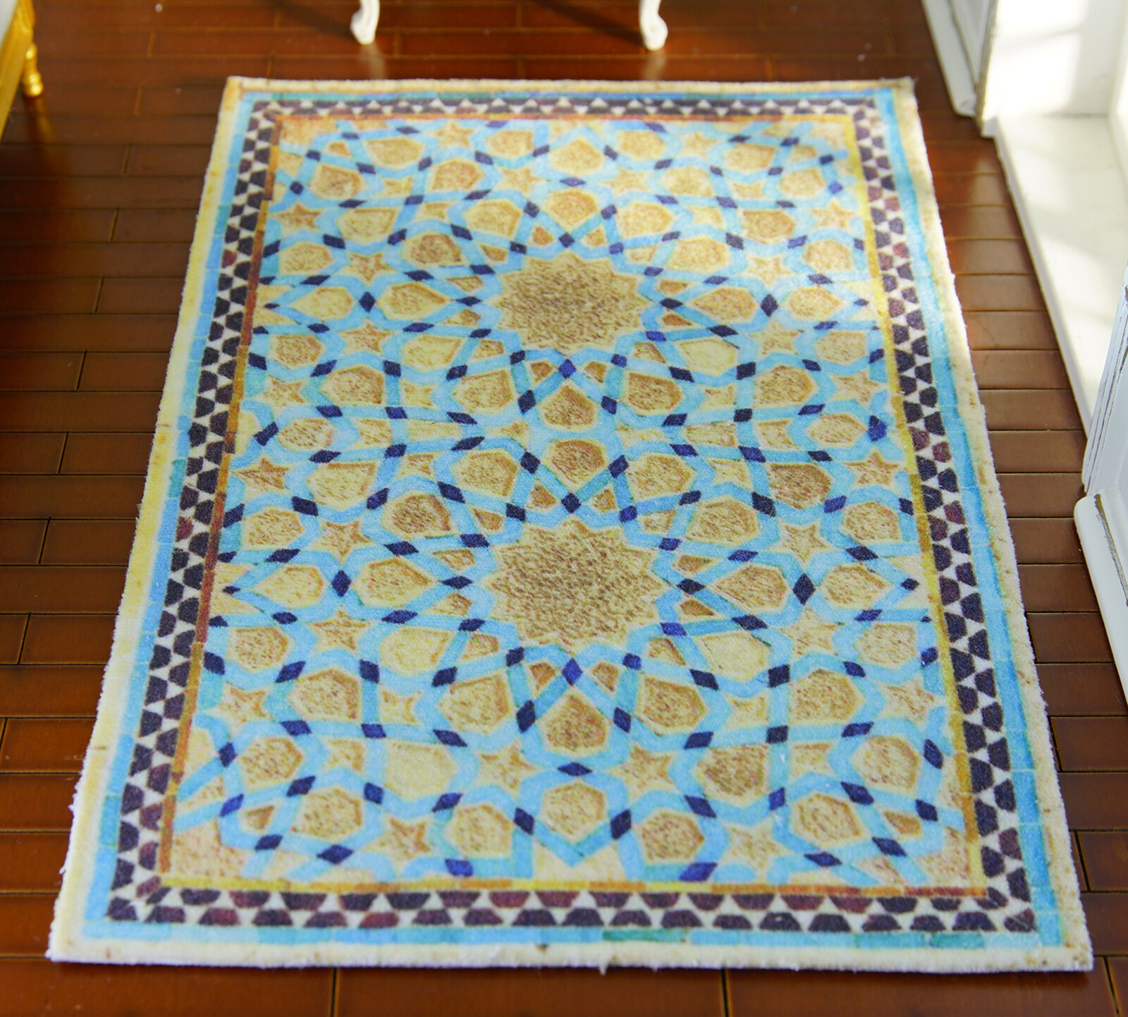 Unique Geometrical Pattern Star Design Stones Blue Dollhouse Miniature ...