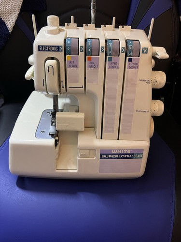 White Super Lock Serger Sewing Machine Model 634D With Accessories ...