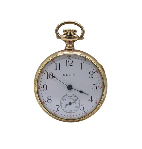 Elgin Yellow Gold Filled Small Vintage Open Face Manual Wind Up Pocket ...