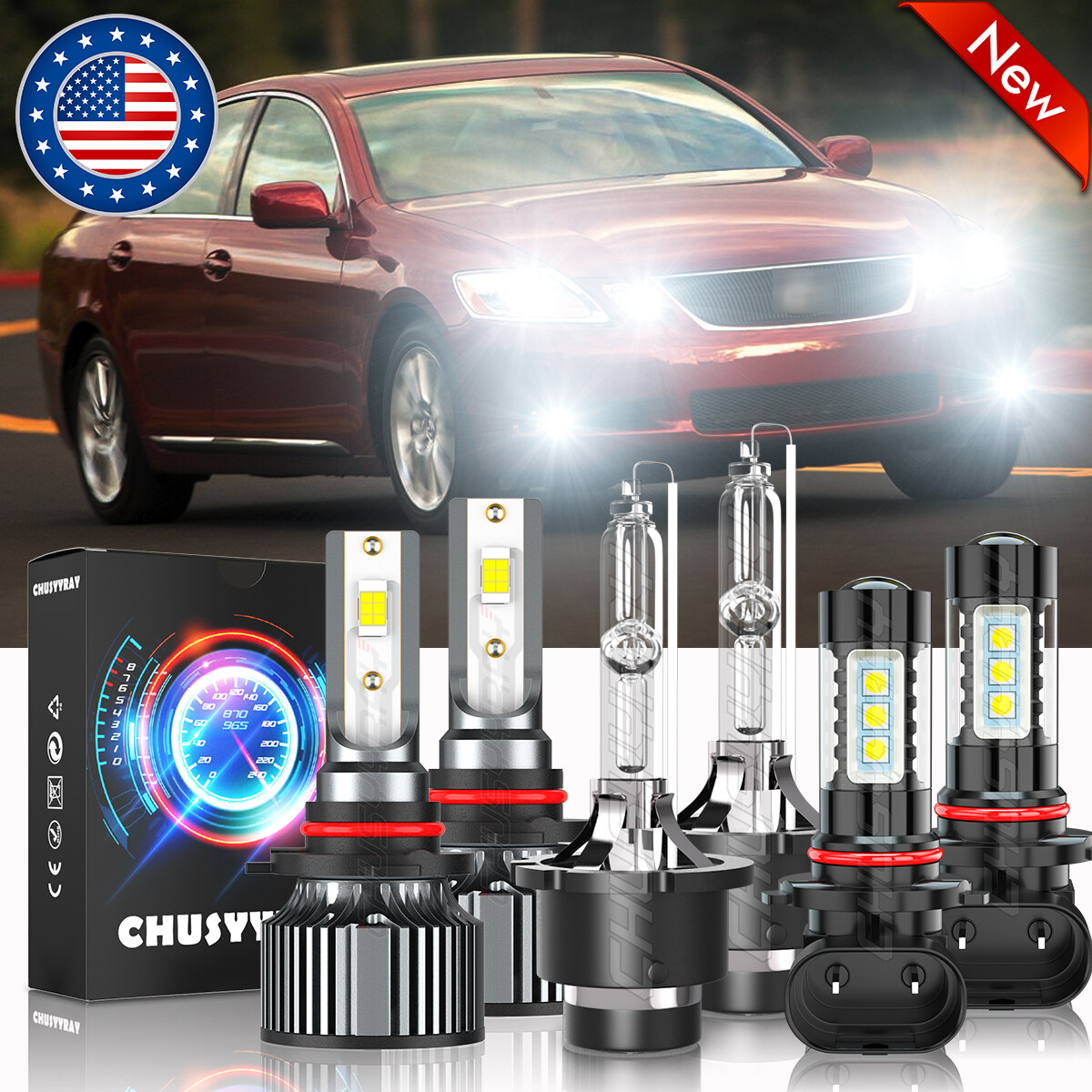 For 2005-2006 Lexus GS300 Combo LED&HID Headlight Hi-Low Beam & Fog ...