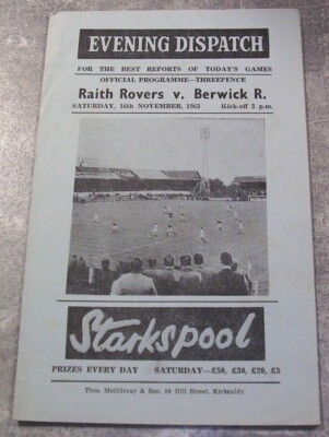 RAITH ROVERS PROGRAMMES 1963/64 TO 1966/67 | eBay UK