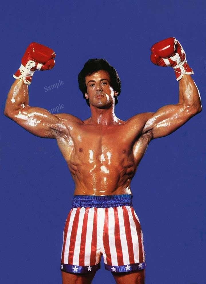 Photo Poster Sylvester Stallone cool victory pose Rocky Balboa Rocky 3 ...