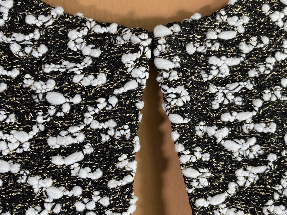 NWT ST. JOHN Knits Gold Metallic Slub Knit Jacket Blazer Skirt Suit sz ...