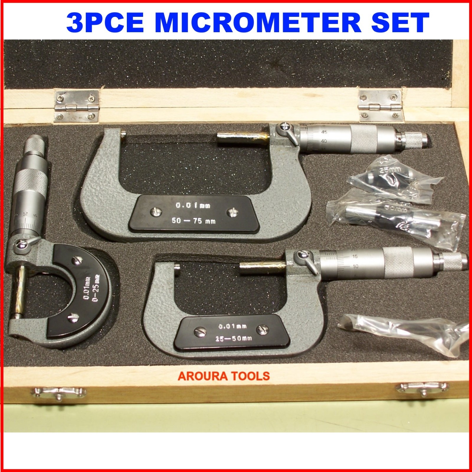 MICROMETERS SET 3pc (0 - 75mm) - NEW IN BOX | eBay
