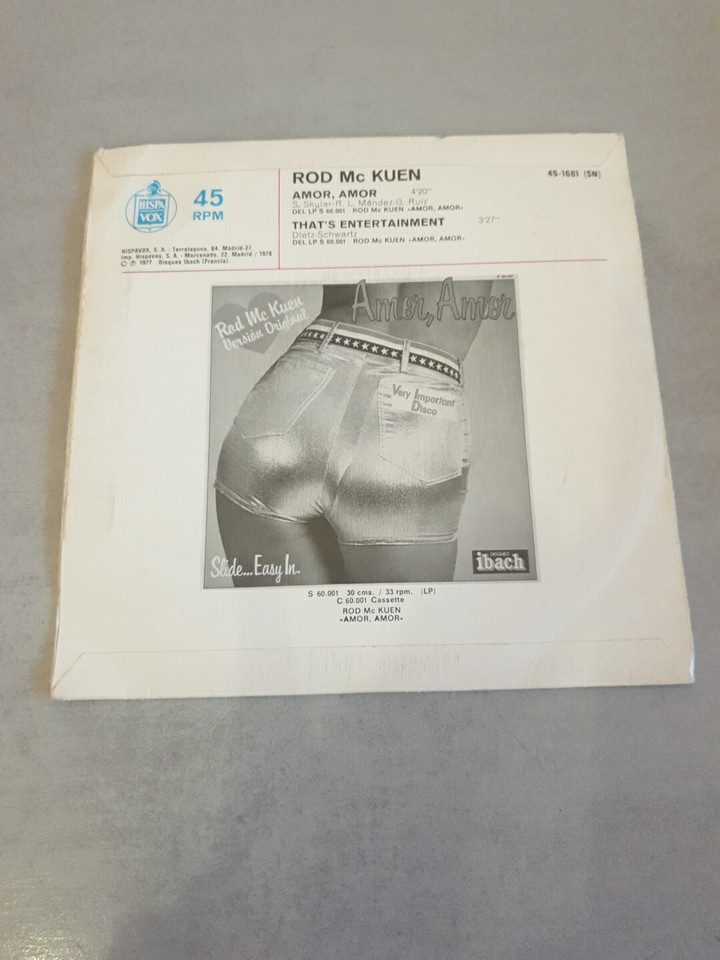 🎵 Rod Mc Kuen 🎵 Amor THAT'S Enterainment 45 France Press 1978 Rare ...