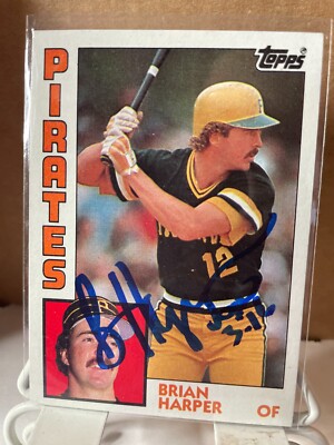 BRIAN HARPER Signed 1984 Topps #144 Pittsburgh Pirates Autograph Auto ...