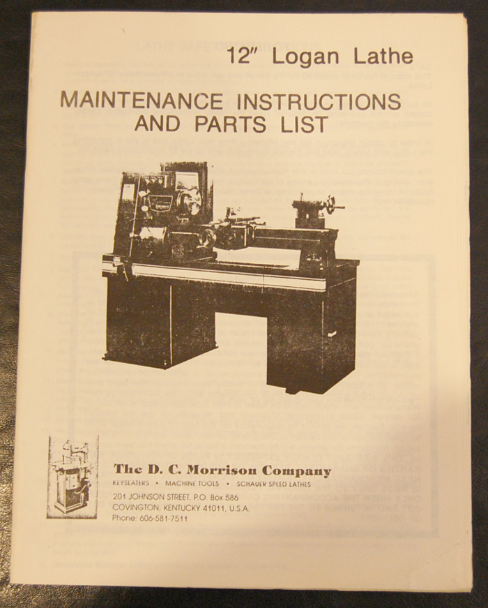 Logan 12", Powermatic Lathe, Maintenance Instructions Parts ...