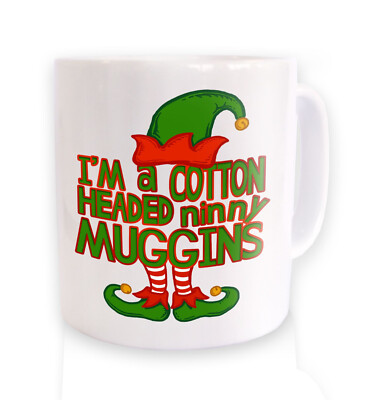 Elf Cotton Headed Ninny Muggins Christmas Xmas Mug Coffee Cup Present ...