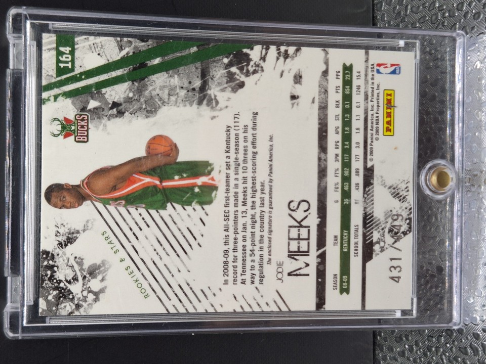 2009 Panini Rookies & Stars Jodie Meeks Rookie Bucks Patch Autograph ...