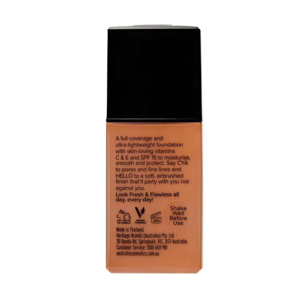 Australis Fresh & Flawless Full Coverage Foundation SPF 15 Toffee | eBay