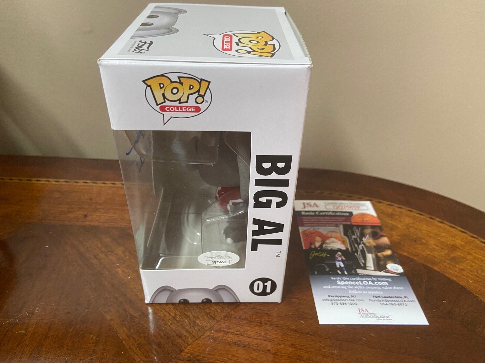 Funko Pop Alabama Crimson Tide "Big Al" #01 LeeRoy Jordan Signed- JSA ...