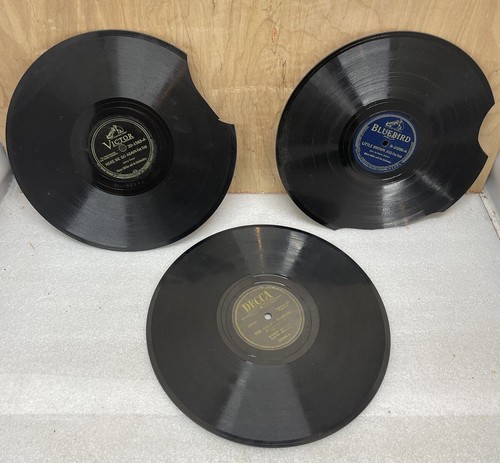 LOT OF 3 10"/78 RPM RECORDS Broken For Art & Craft Project Decorating ...