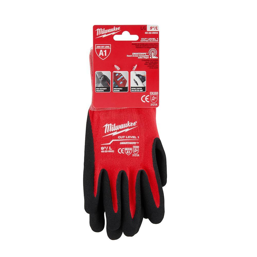 Milwaukee 48-22-8903 XL Cut Level 1 Nitrile Dipped Gloves 45242530366| eBay