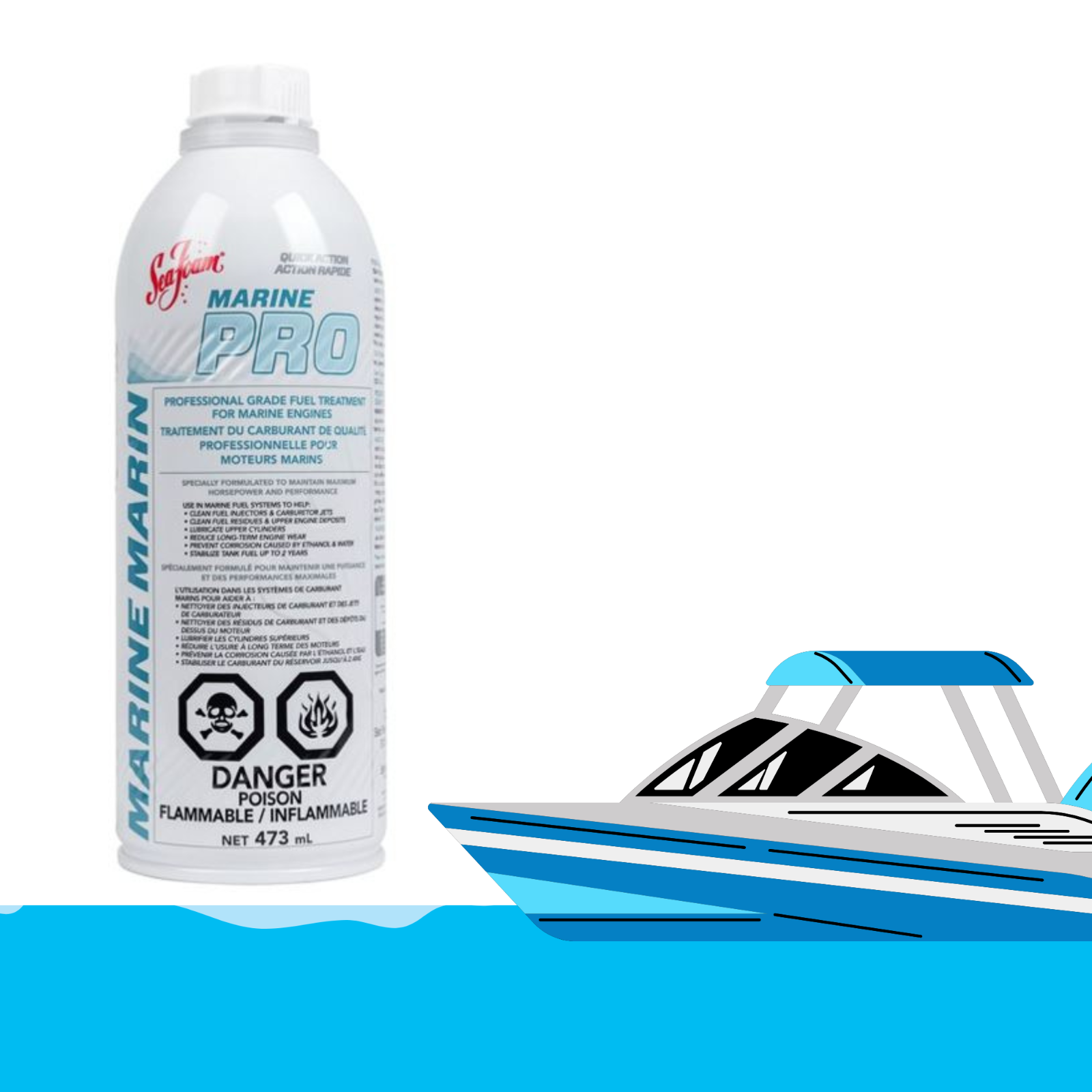 Sea Foam Marine Pro Fuel and Oil Additive 473ml for 2-4Stroke Boat ...