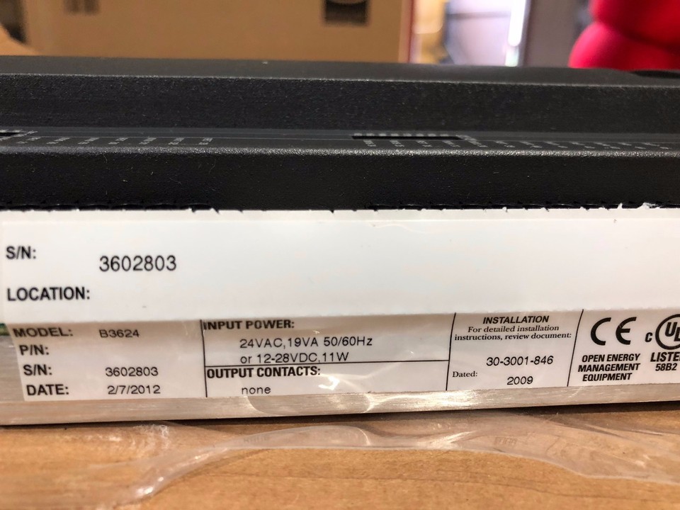 B3624 BACnet Controller V 4.5 B3600 Series Andover Continuum Schneider ...