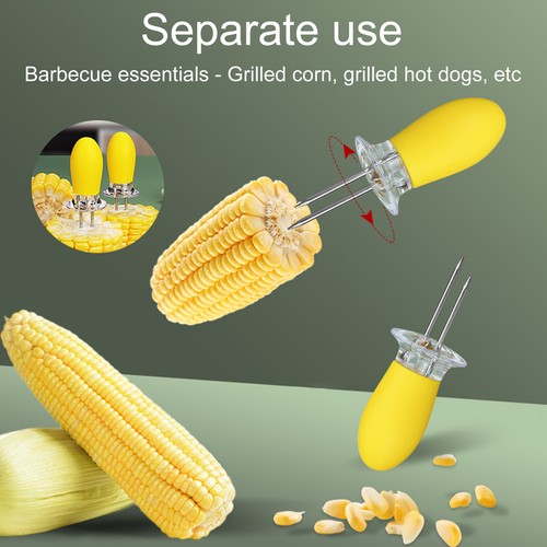 Corn Holder Safe Lock Thermal Insulation Barbecue Corn Prong Skewer ...
