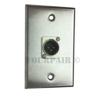 5 Pack - 1-Port Socket XLR Male Stainless Steel Microphone Mic Audio ...