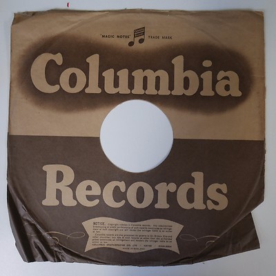 12" 78 paper gramophone record sleeve COLUMBIA magic notes , brown | eBay