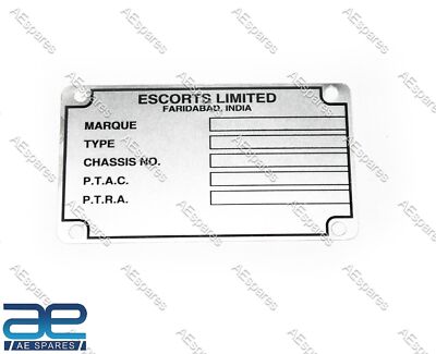 For Escort Powertrac Farmtrac Tractor Chassis Number Data Plate ...