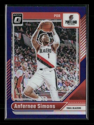 Anfernee Simons 2024-25 Donruss Optic Purple Prizm Portland Trail ...