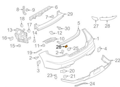New Genuine PORSCHE Panamera Rear Bumper-Housing Retainer Plate ...