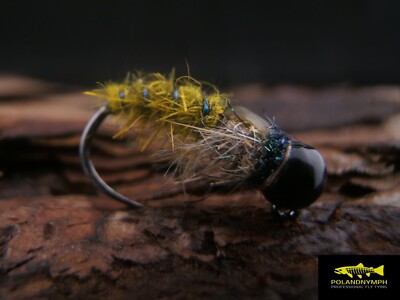 New 10 Hydropsyche Larva Euro Nymphs Hooks size 10 Tungsten Heads 4,5 ...