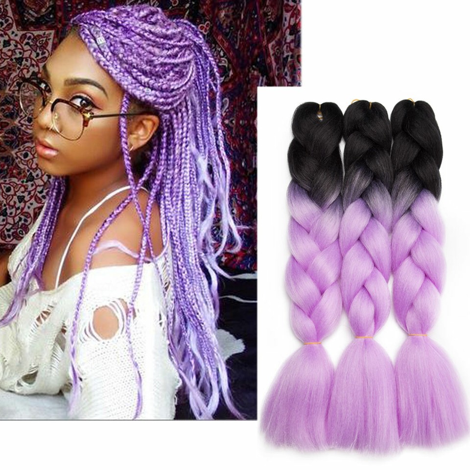 Jumbo Braiding Hair Extensions Box Braids Afro Twist Ombre 5 Packs Full ...
