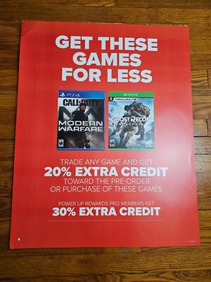 PS4 Call of Duty Xbox One Ghost Recon Trade In GameStop Promo Poster 22 ...