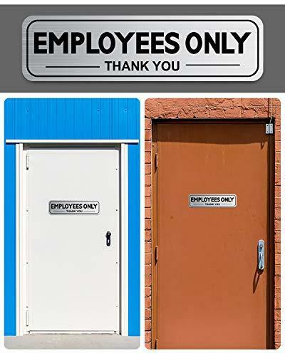 2pcs Employees Only Sign Stickers, Metal like Brushed Silver, 9"x2.5 ...