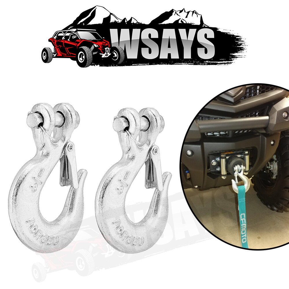 2PACK G70 1/4" Clevis Slip Hooks Winch Hook For UTV ATV Winch Roller ...