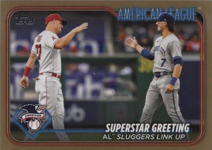 2024 Topps Series 2 - Checklist Mike Trout, Bobby Witt Jr. #413 Gold ...