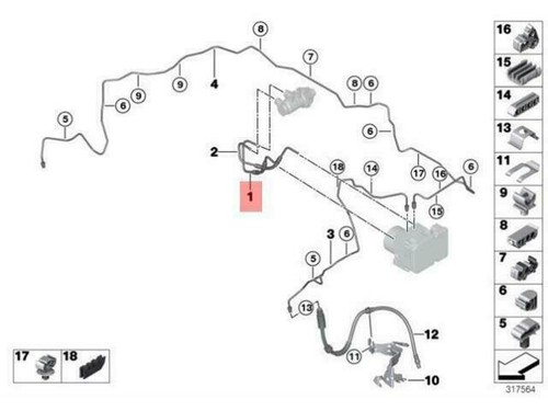 OEM BMW F20 F20N F21 F21N F22 F22N FRONT BRAKE PIPELINE 34326799823 ...