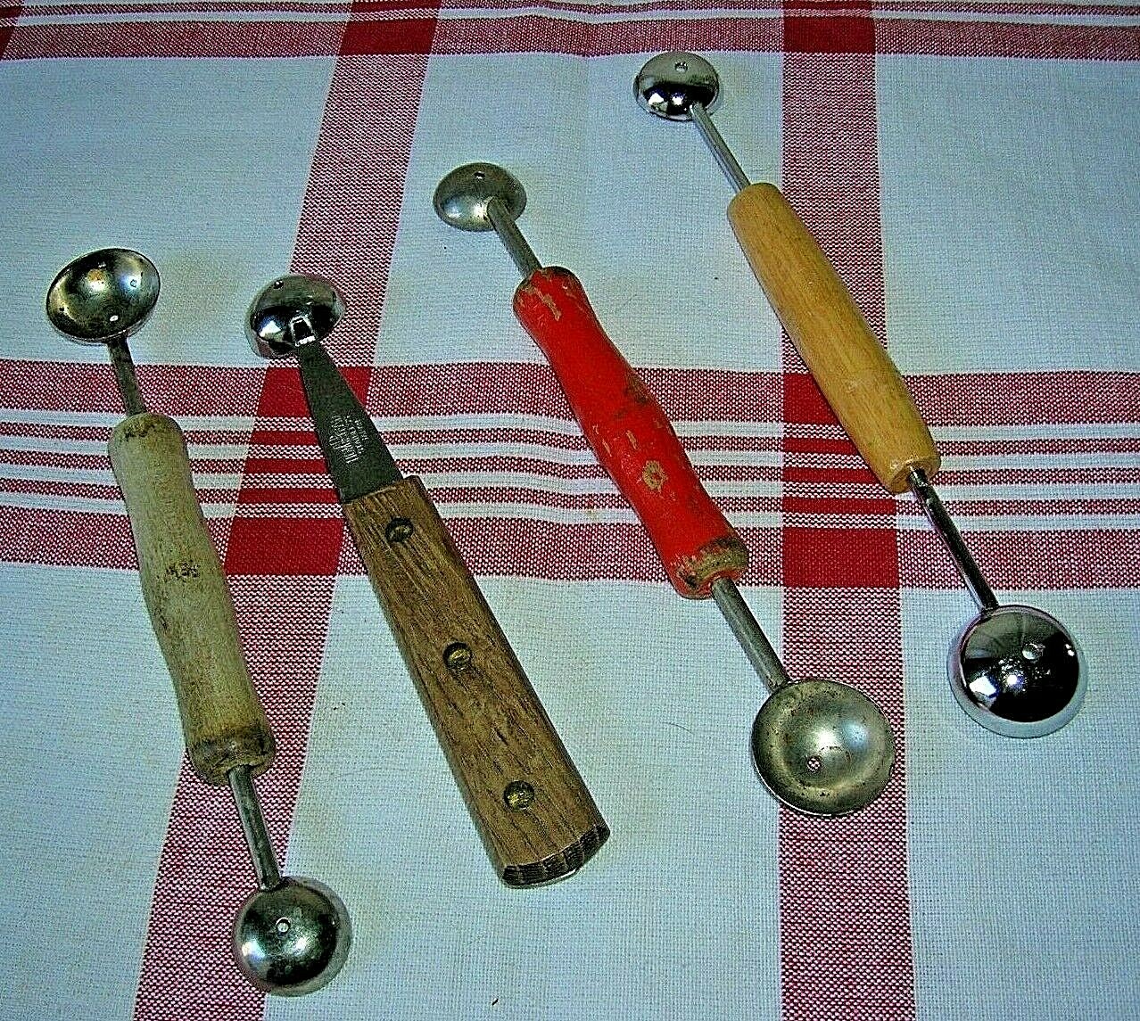 Vintage Lot of 4 Melon Ballers -Old Homestead Japan, Natural & Red Wood ...