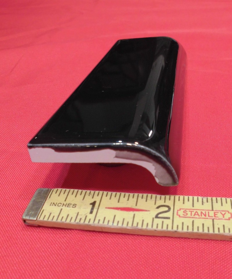 Black 2 x 6 in Ceramic Tile Mud Cap Bullnose Trim 2x6 inch American ...