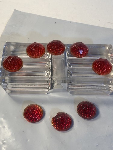 Vintage Red Glass Jewel Reflectors Faceted .9 Inch | eBay