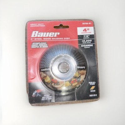 Bauer 4" Steel Wood Shaping Dish w 7/8" Arbor 58124 2070A-B1 Heavy Duty ...