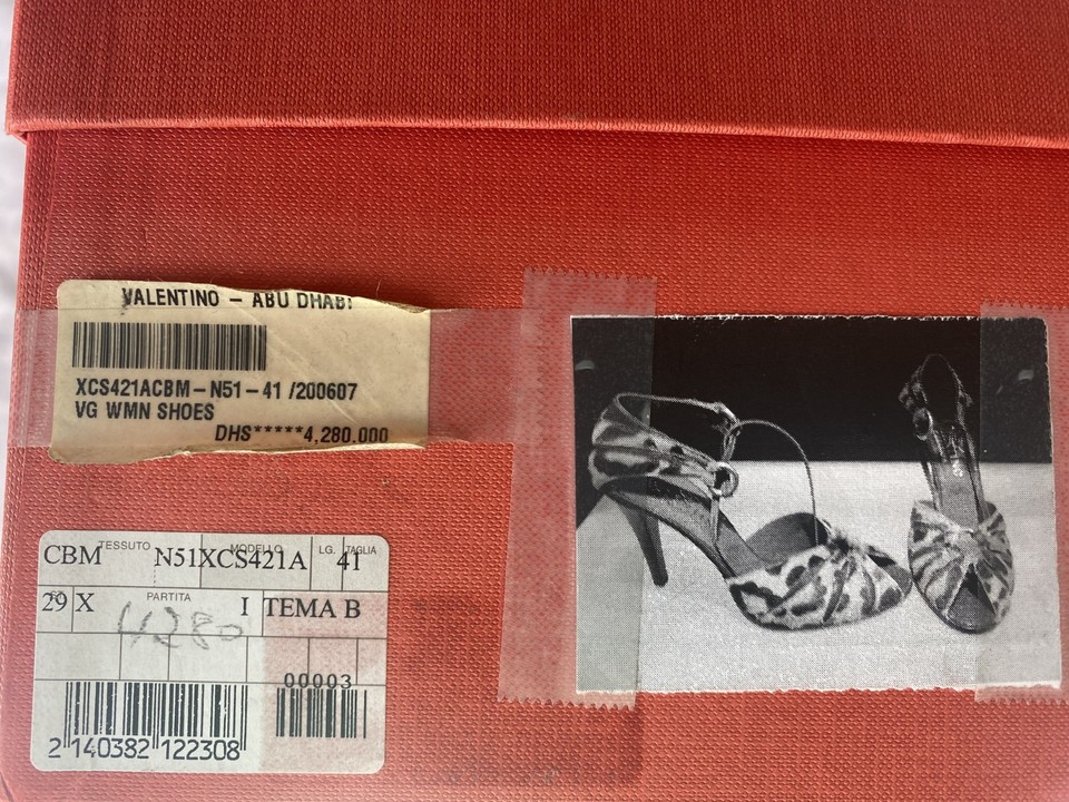 Valentino Garavani Leather Animal Print Peep Toe Sandals Shoes - Size ...